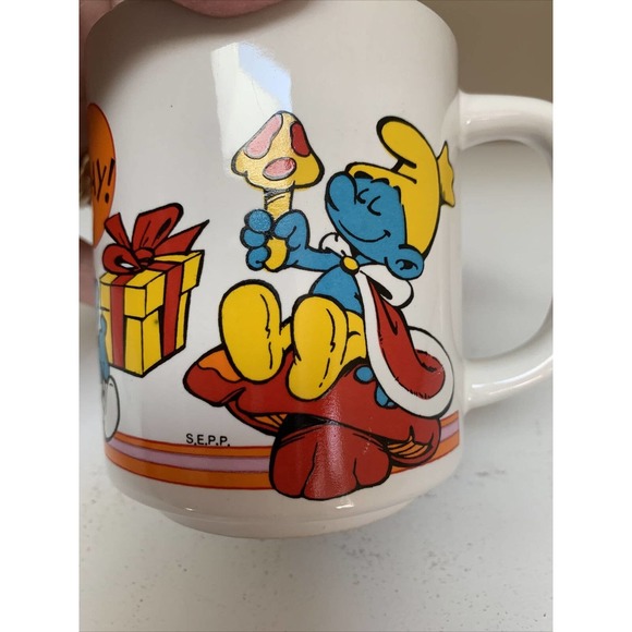 Smurfs | Dining | Vintage Smurfs Happy Birthday Mug 981 Wallace Berrie ...